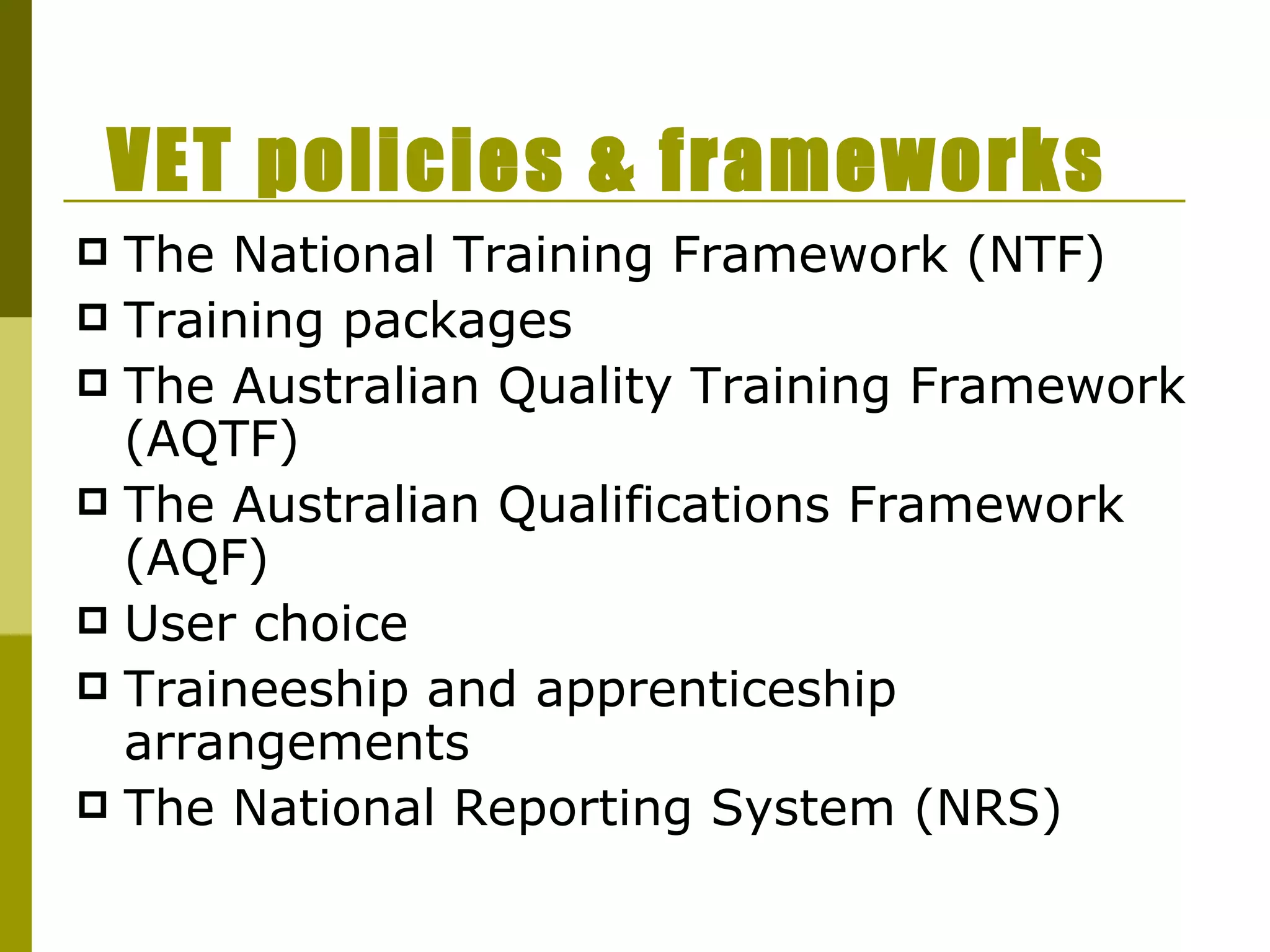 The VET training system | PPT