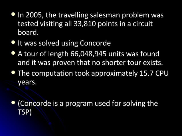 The Travelling Salesman Problem | PPT
