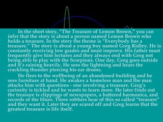The Treasure Of Lemon Brown | PPT