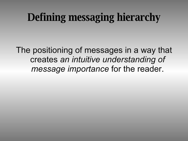 The Truth About Messaging Hierarchy | PPT