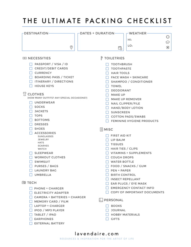 The ultimate-packing-checklist | PDF | Smartphones | Consumer Electronics