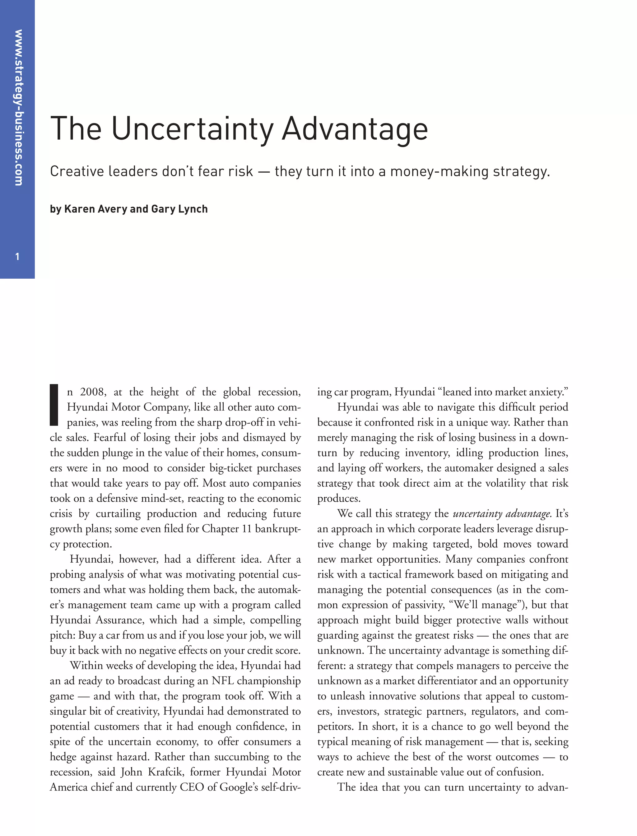 The Uncertainty Advantage | PDF