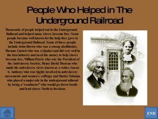 The Under Ground Railroad | PPT
