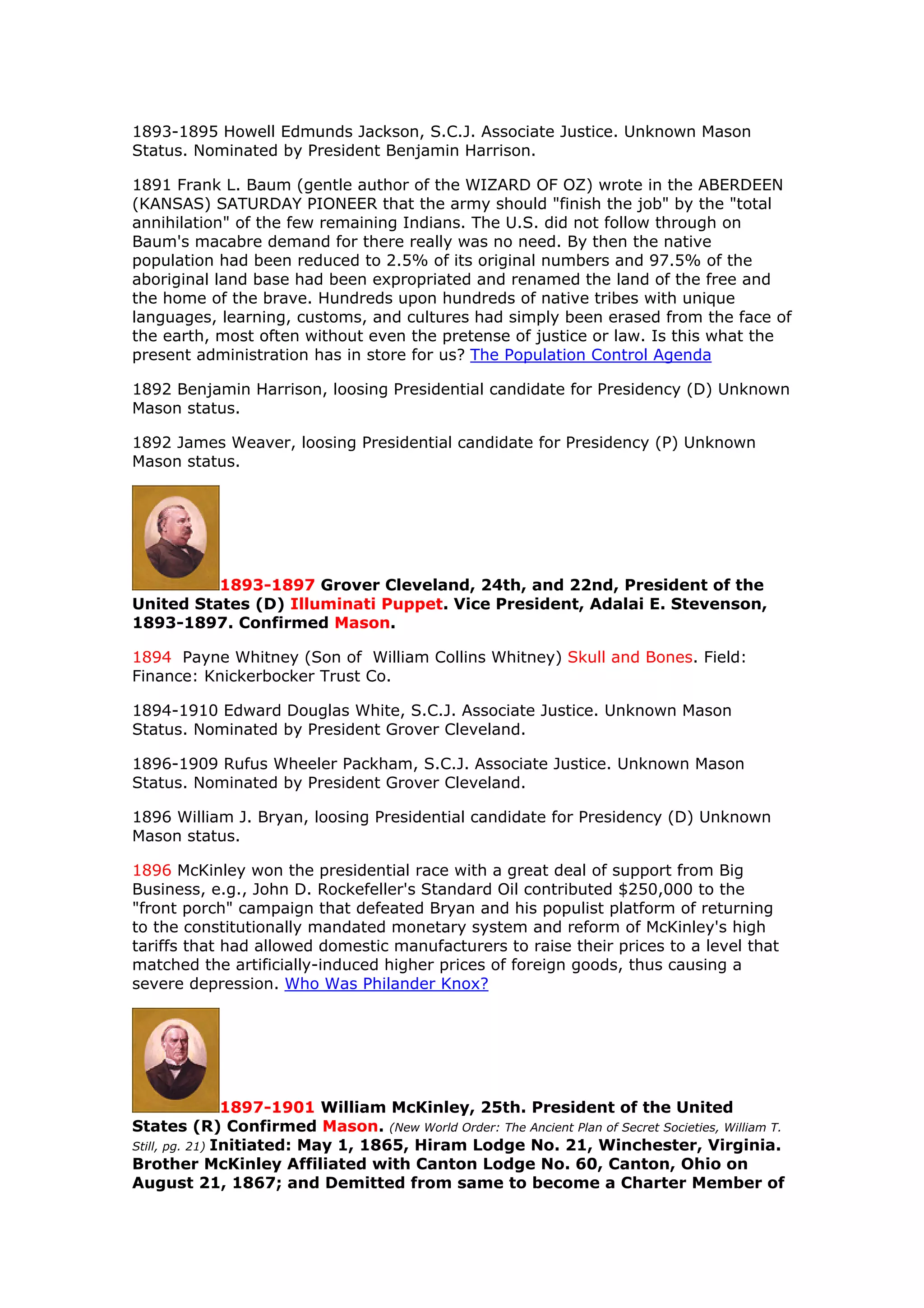 The United States Presidents and The Illuminati / The Masonic Power ...