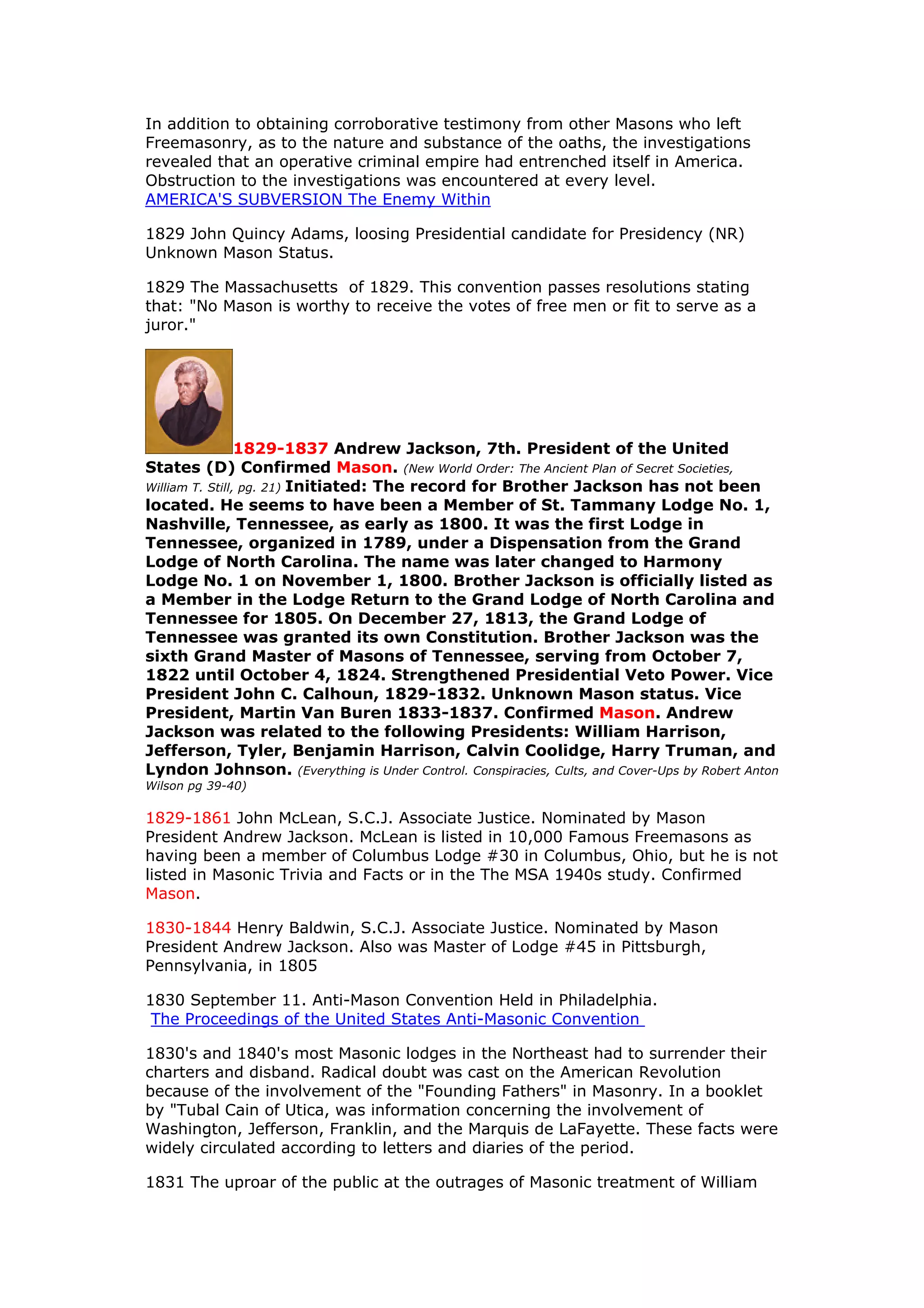 The United States Presidents and The Illuminati / The Masonic Power ...