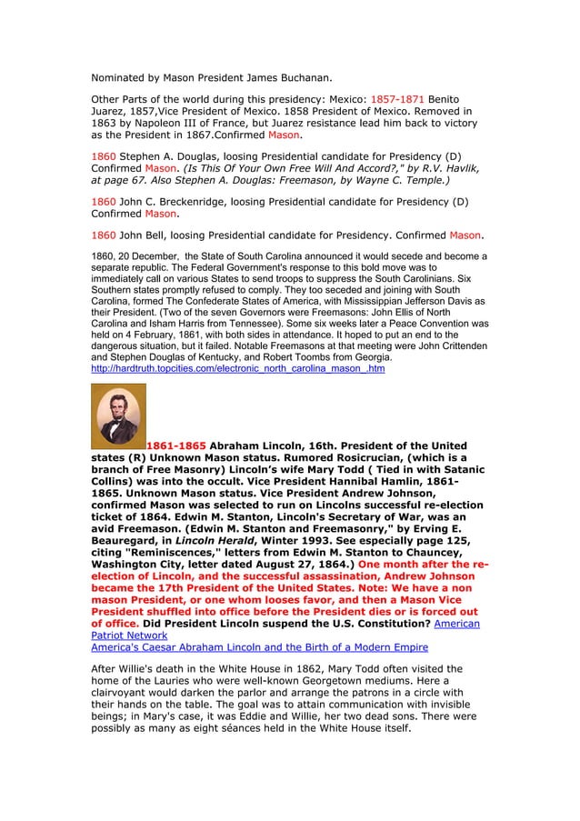 The United States Presidents and The Illuminati / The Masonic Power ...