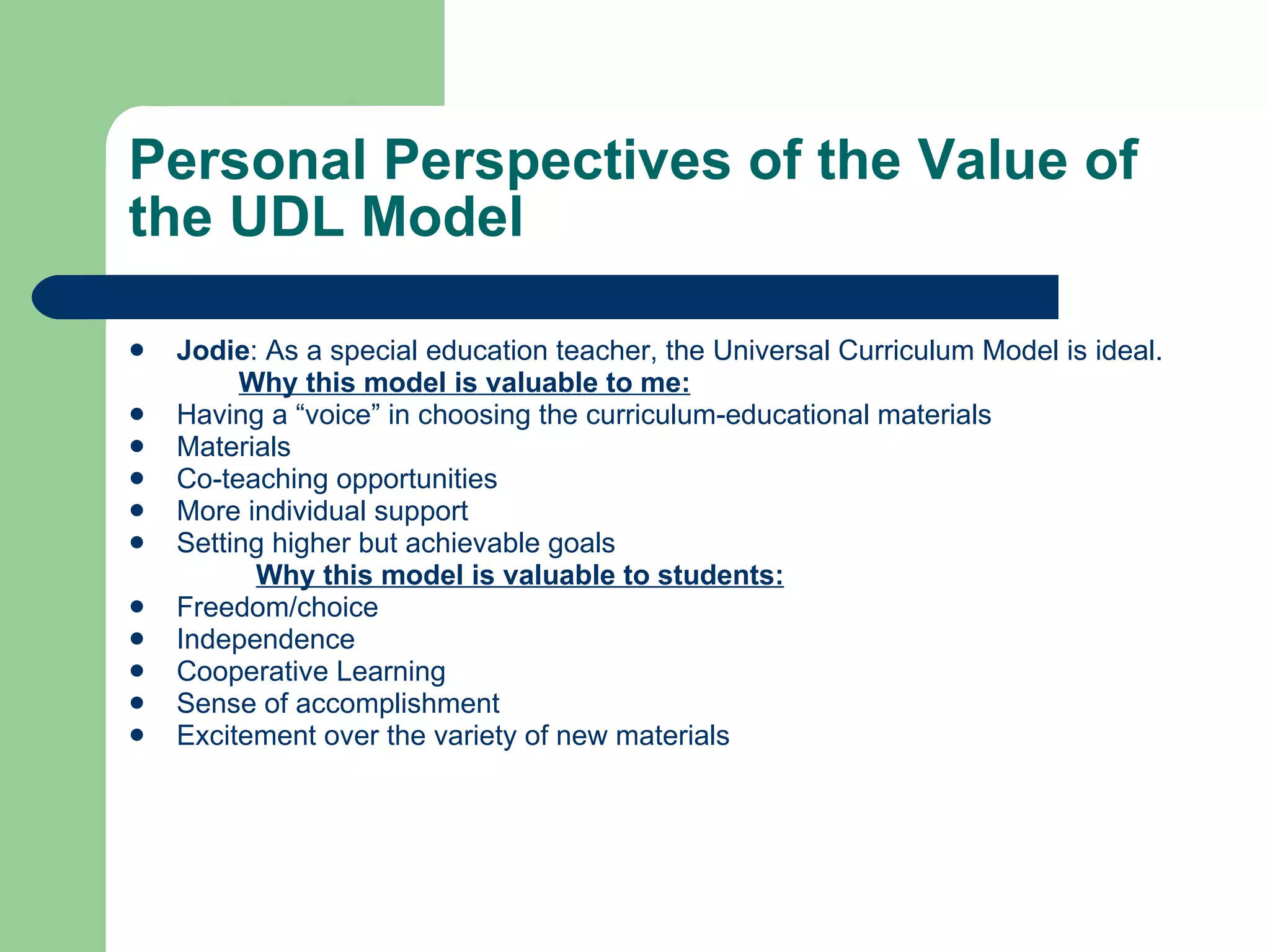 The Universal Design Curriculum Model | PPT