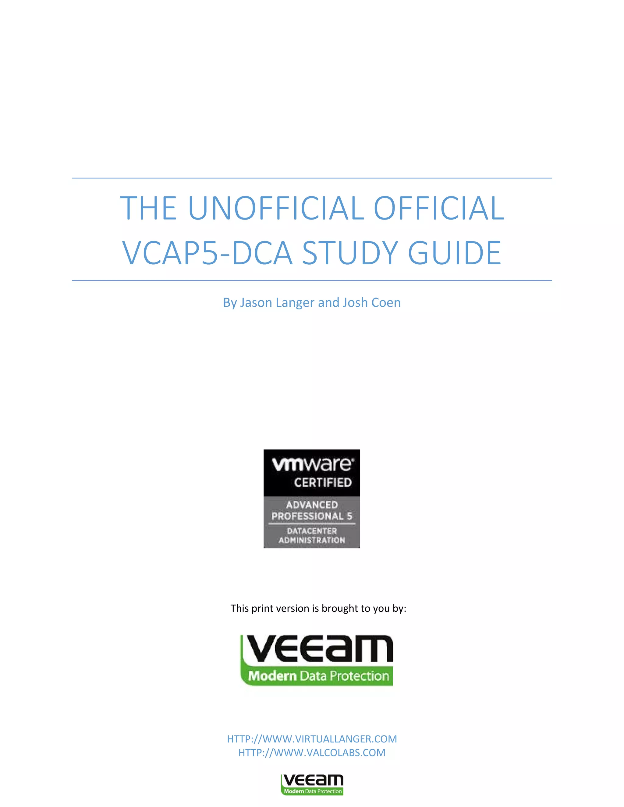 The Unofficial VCAP / VCP VMware Study Guide | PDF