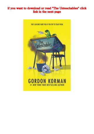 The Unteachables By Gordon Korman