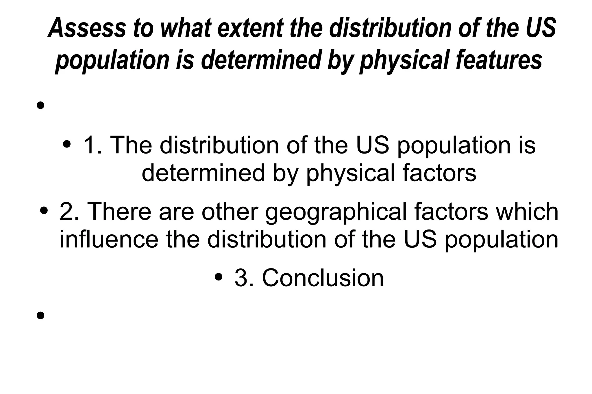 The USA and its population | ODP
