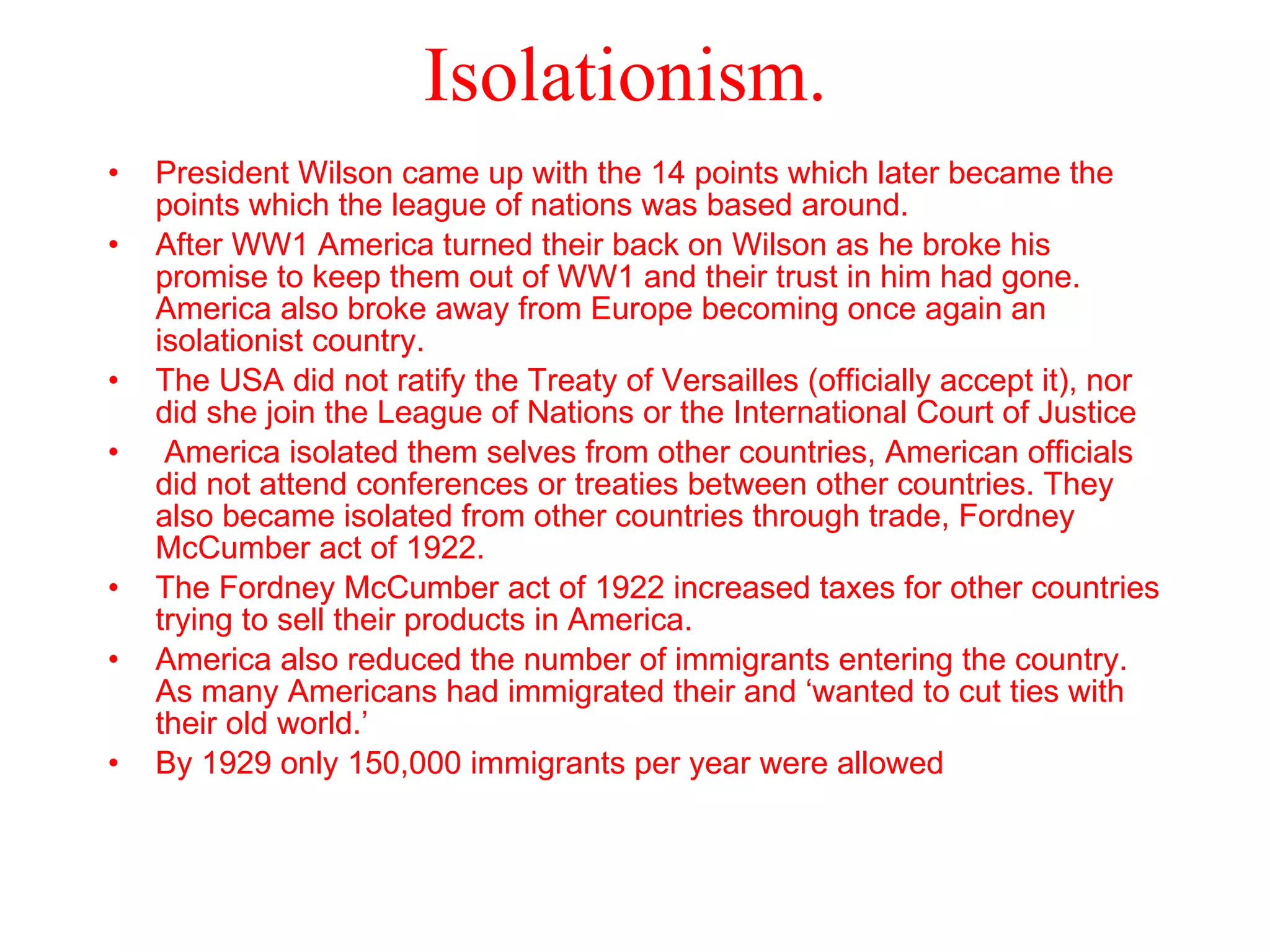 The Usa After Ww1 | PPT | Political Issues & policy | Politics
