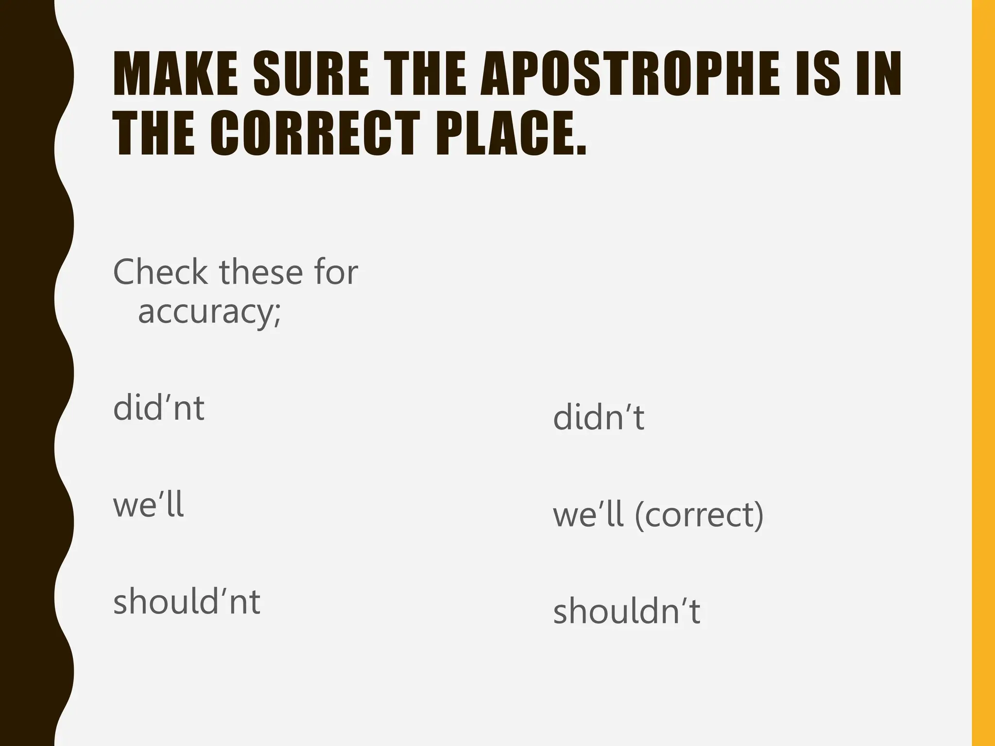 The uses of apostrophes for students to learn | PPT