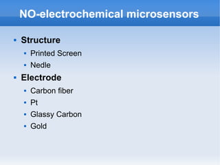 The Utility Of The Nitric Oxide Electrochemical Sensor In Biomedical ...