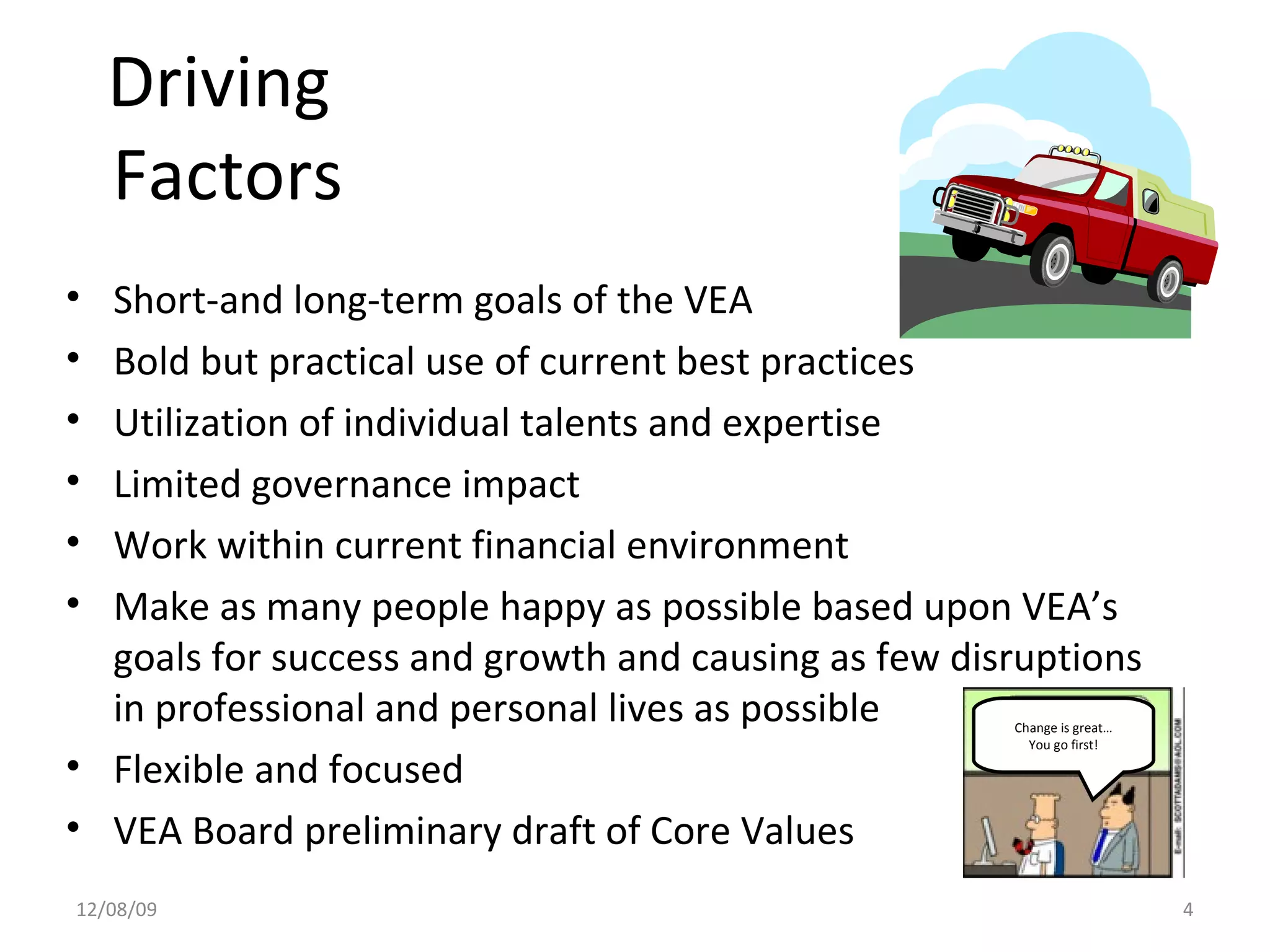VEA Reorganization Plan | PPT