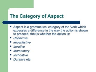 the grammatical categories of verbs .ppt