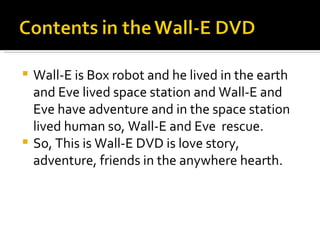 The Wall E Story | PPT