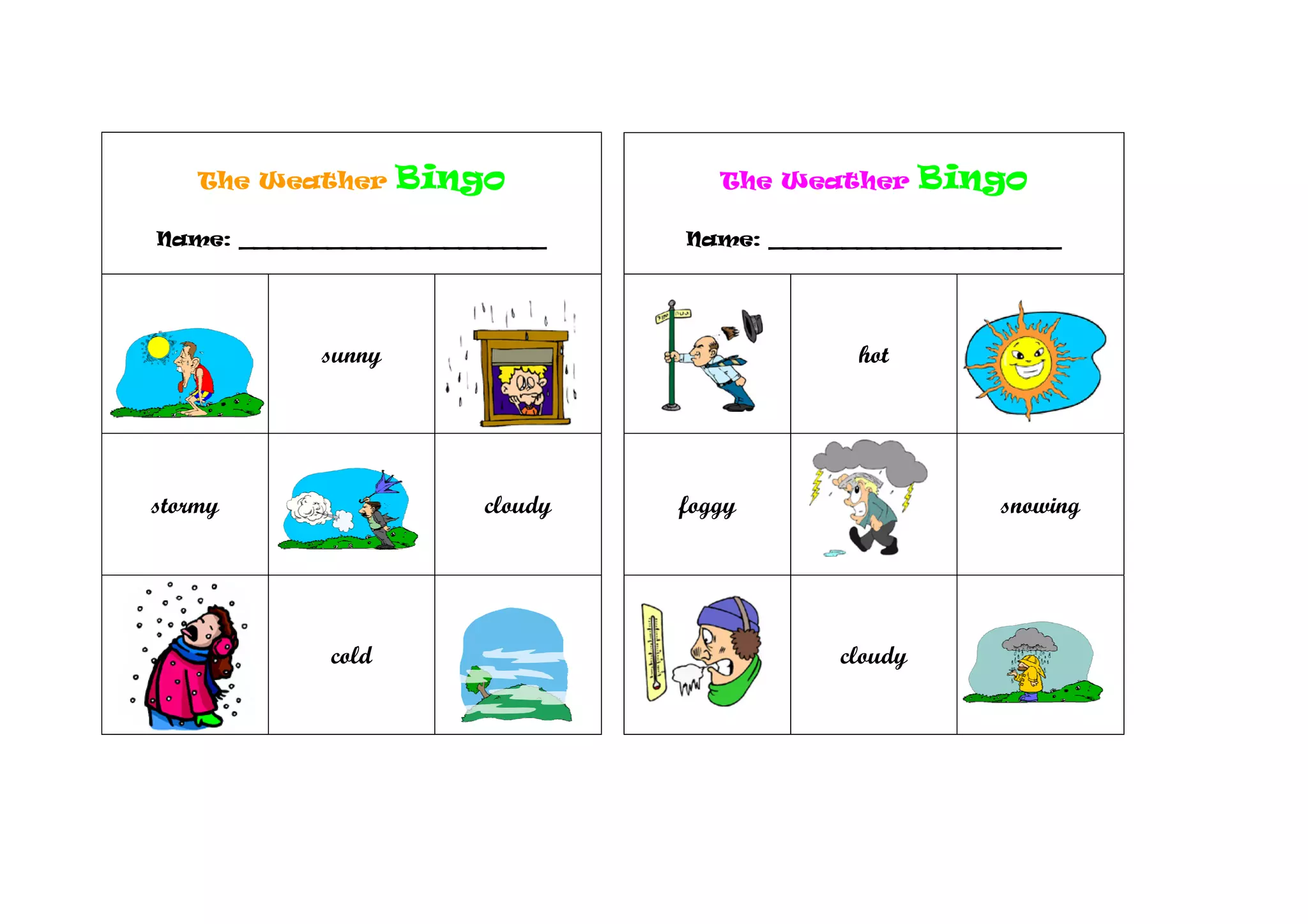 The Weather Bingo | PDF