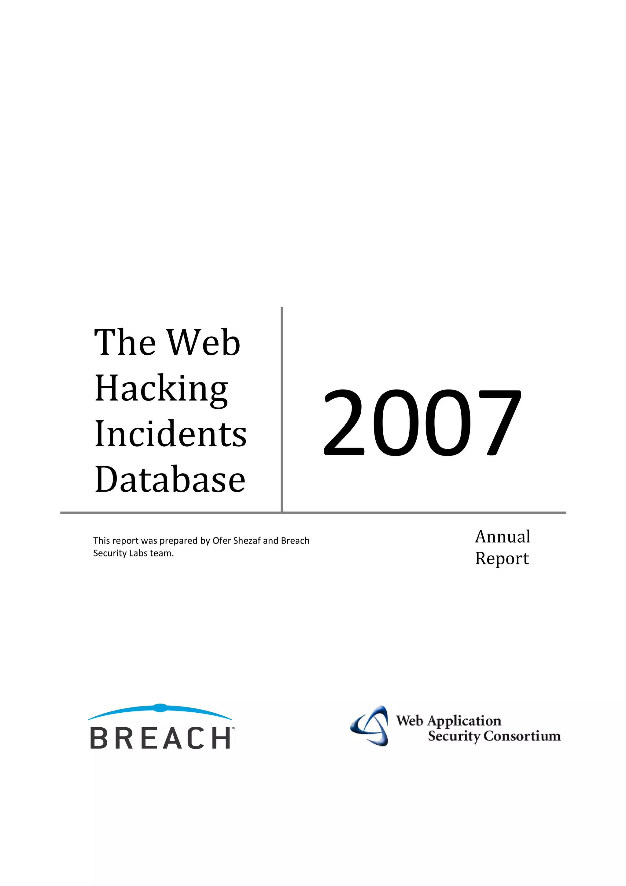 The Web Hacking Incidents Database Annual | PPT