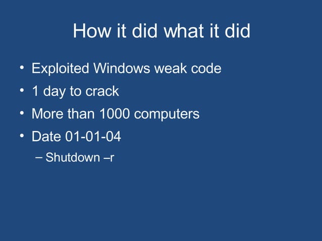 The Welchia Worm | PPT