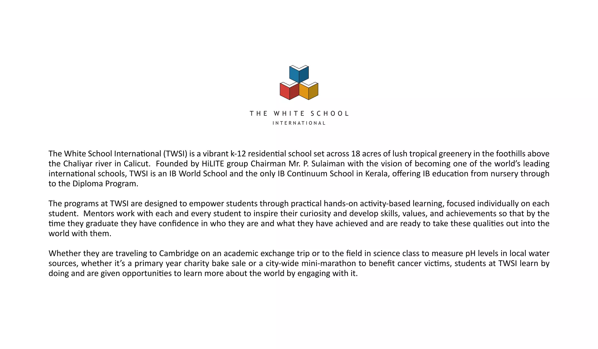 The White School International Brocure | Top IB, IGCSE, CBSE School ...