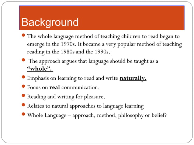 The whole-language-approach (1) | PPT | Education