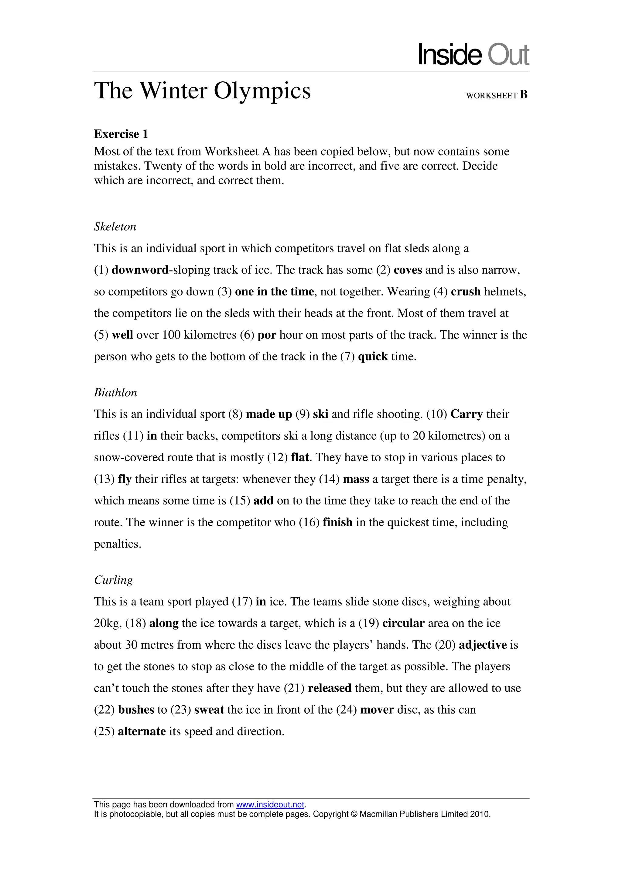 The Winter Olympics | PDF | Winter Olympic Sports | Olympic Sports