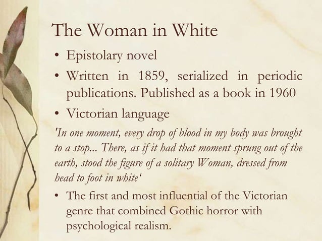 The woman in white» | PPTX | Fiction | Books and Literature