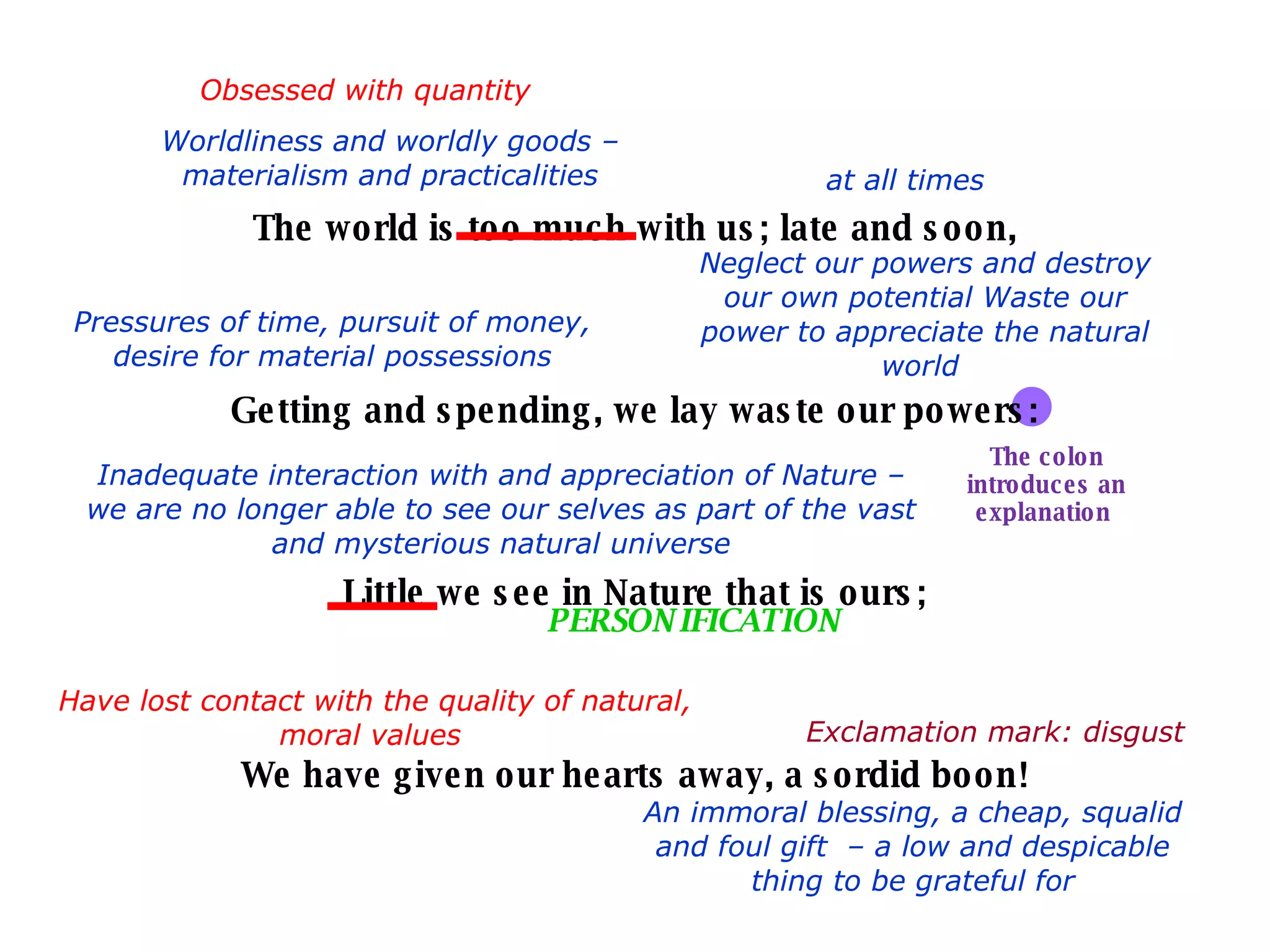 The World Is Too Much With Us William Wordsworth | PPT