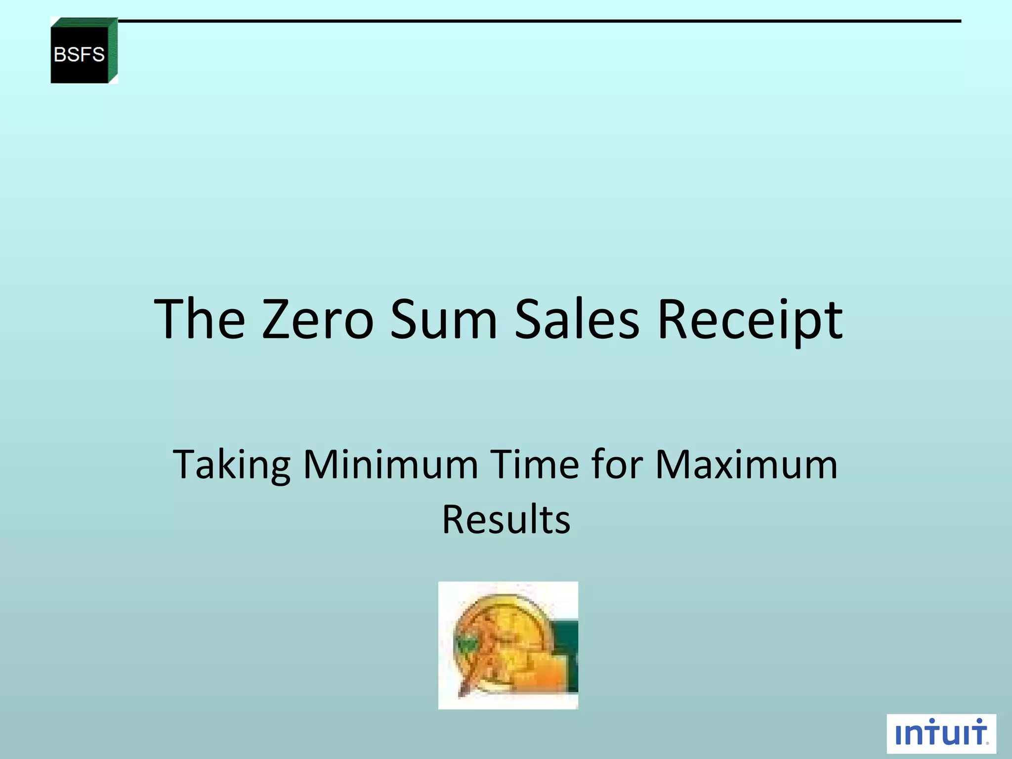 The Zero Sum Sales Receipt | PPT