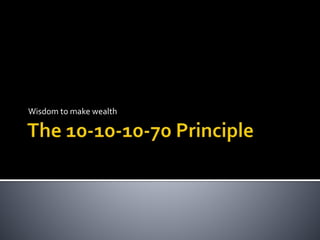 The 10 10-10-70 principle | PPTX