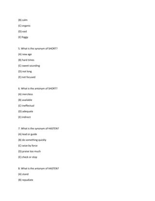 The 1000 Most Common Sat Words | PDF