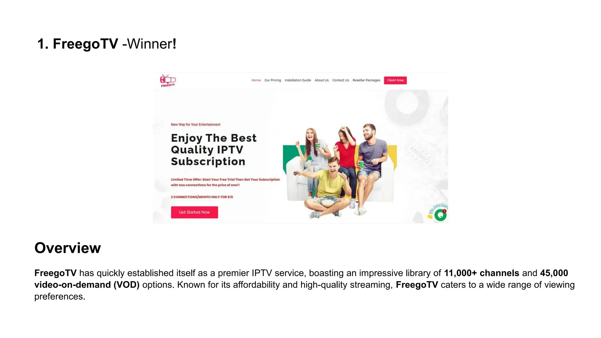 Top IPTV Service Providers in the USA for 2024: Freegotv and TereaTV | PPTX