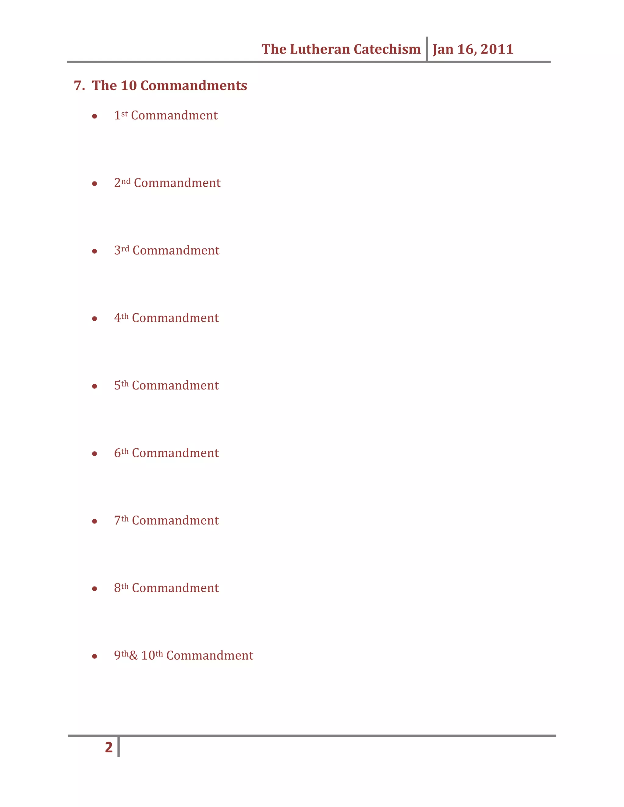 The 10 Commandments Handout | DOCX