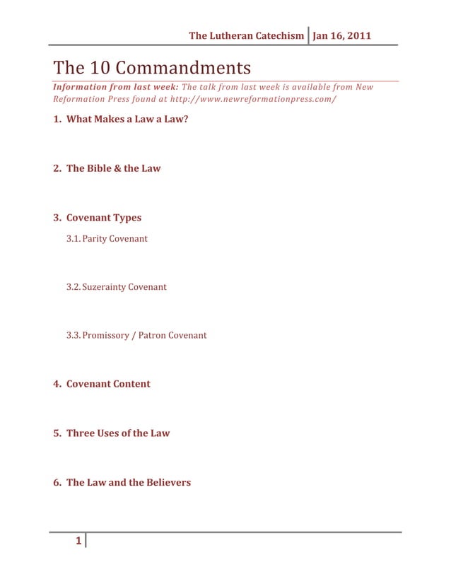The 10 Commandments Handout | DOCX