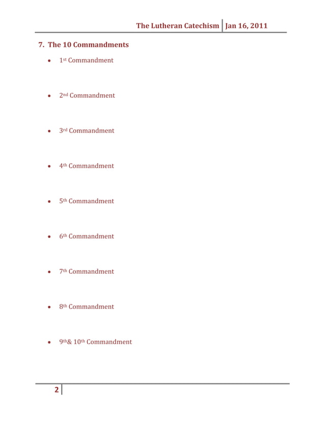 The 10 Commandments Handout | DOCX