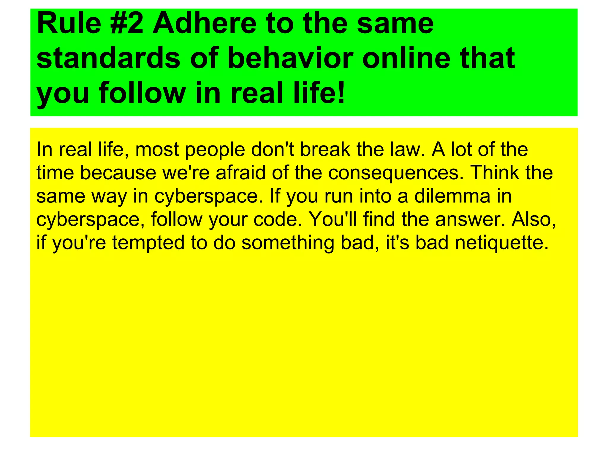 The 10 core rules of netiqutte | PDF