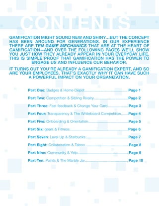 The 10 Gamification Mechanics To Engage Your Employees and Transform Your Organization | PDF