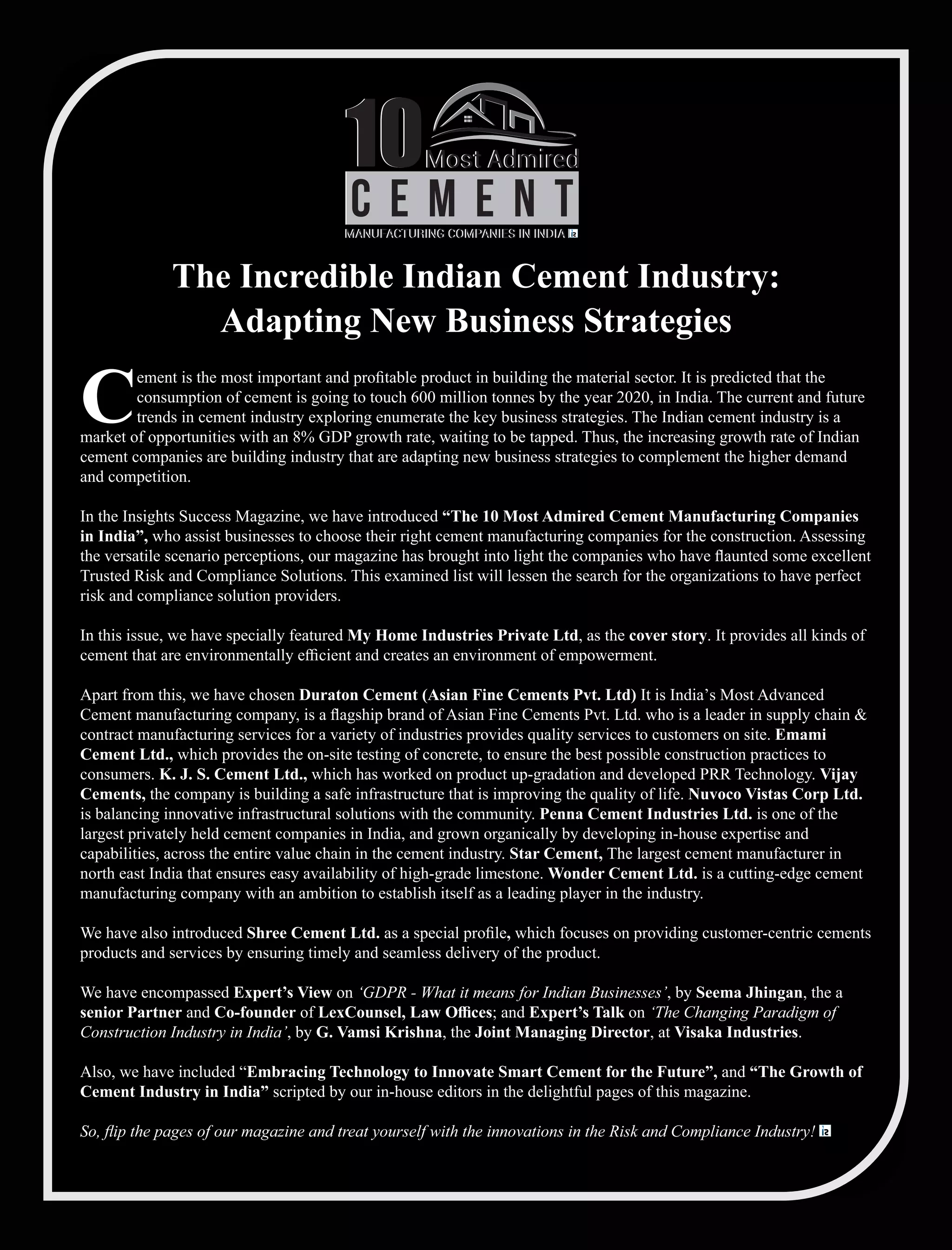 The 10 most admired cement manufacturing companies in india | PDF