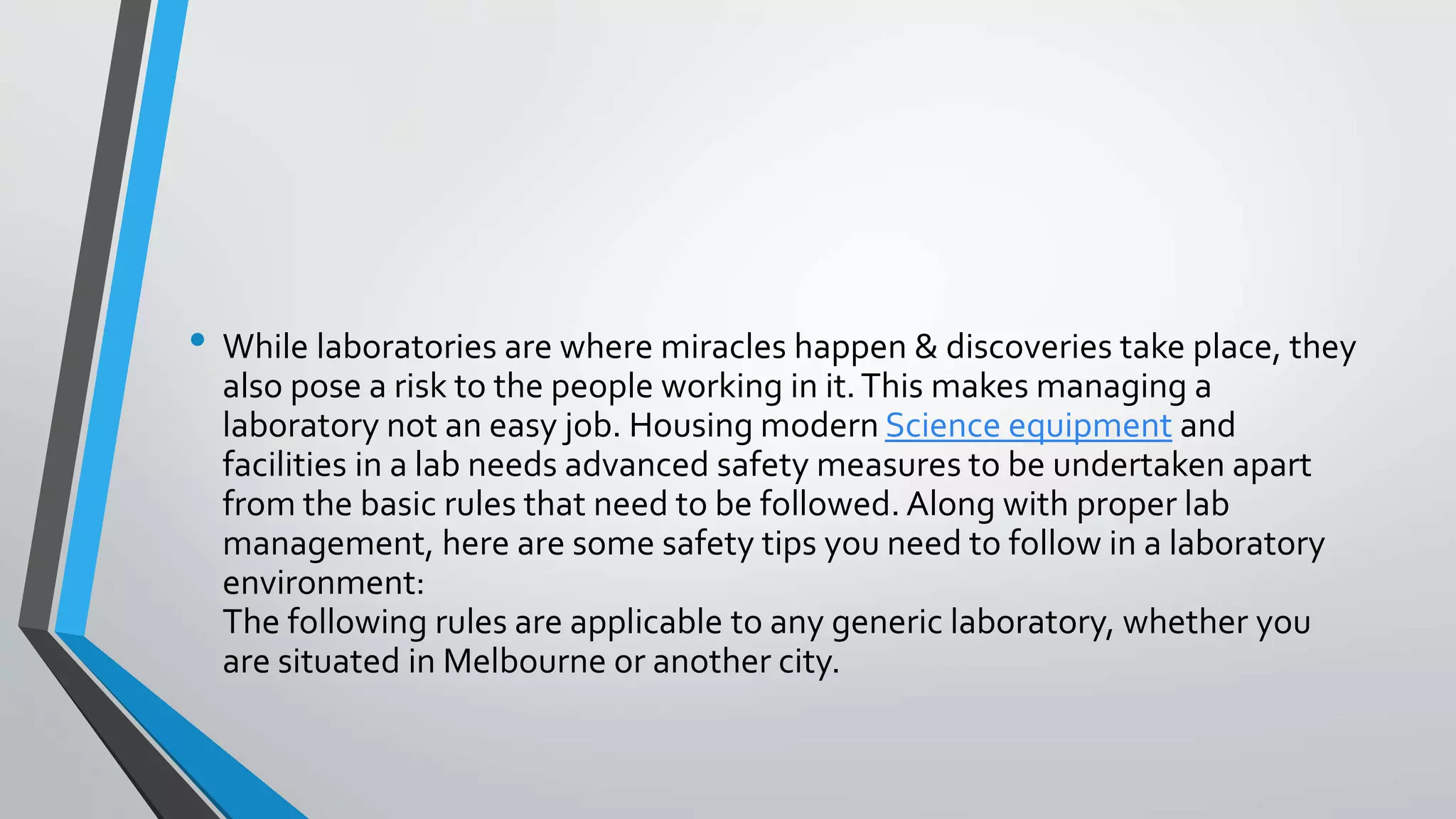 The 10 most important science lab safety rules | Science equip | PPTX