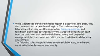 The 10 most important science lab safety rules | Science equip | PPTX