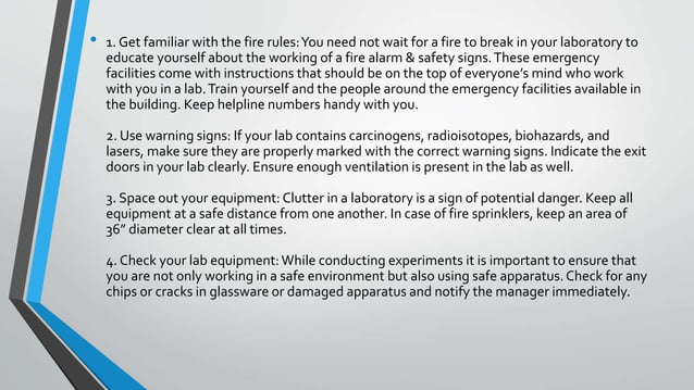 The 10 most important science lab safety rules | Science equip | PPTX ...