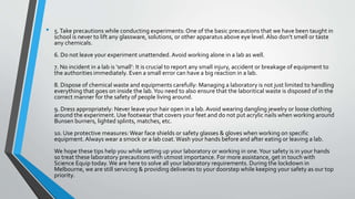 The 10 most important science lab safety rules | Science equip | PPTX