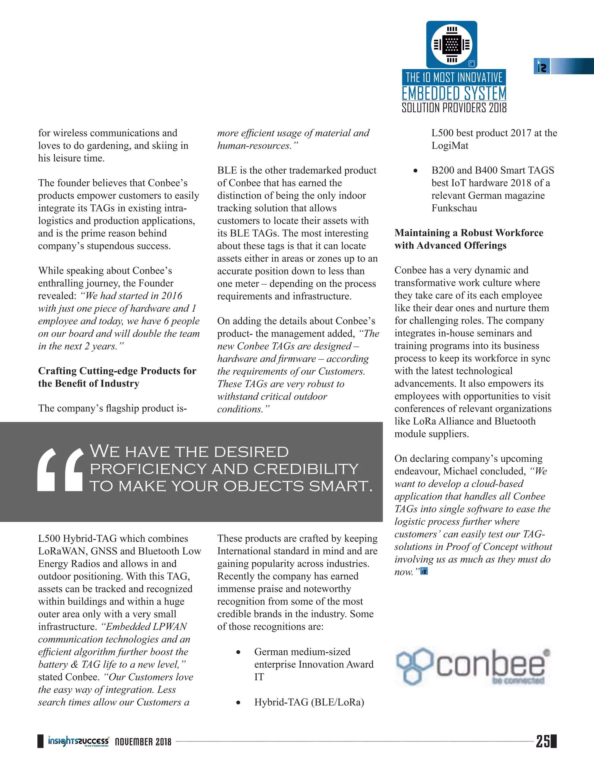 The 10 most innovative embedded system solution providers 2018 | PDF