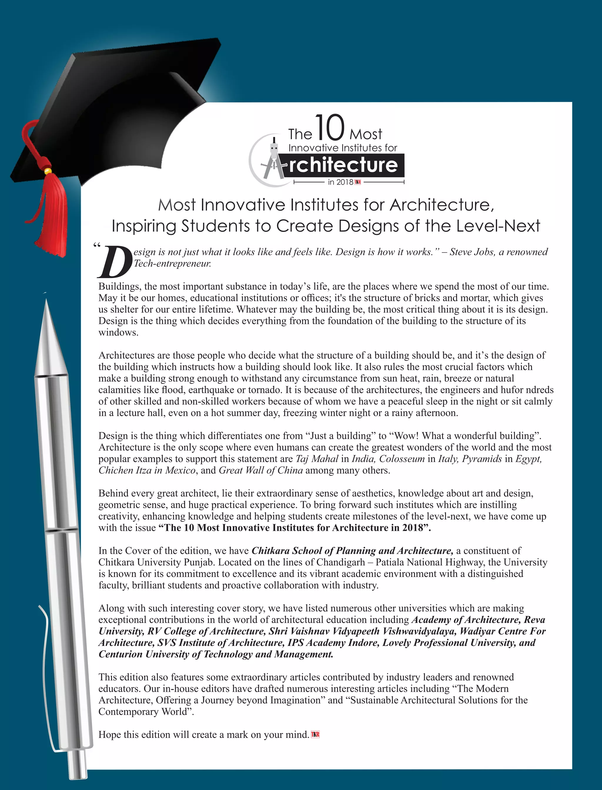 The 10 most innovative institutes for architecture in 2018 | PDF