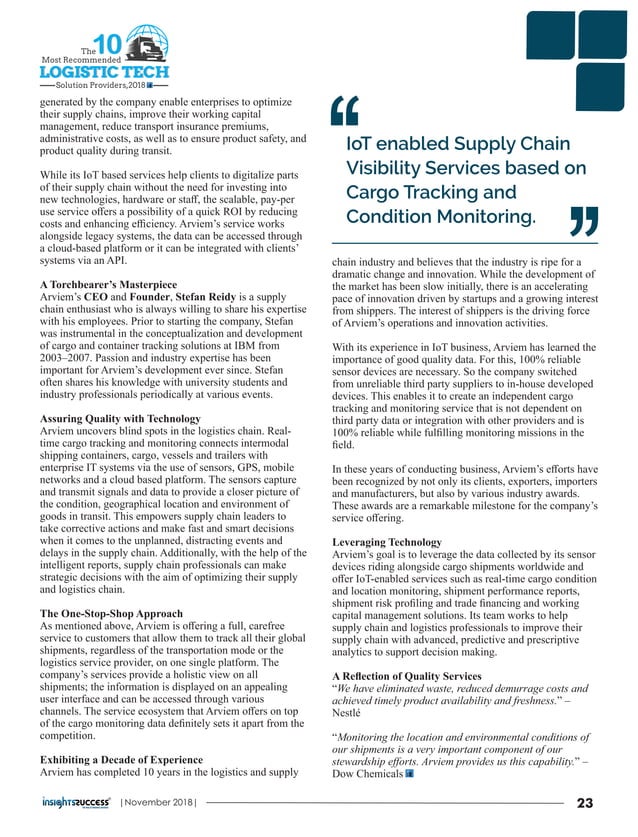 The 10 most recommended logistic tech solution providers 2018 | PDF