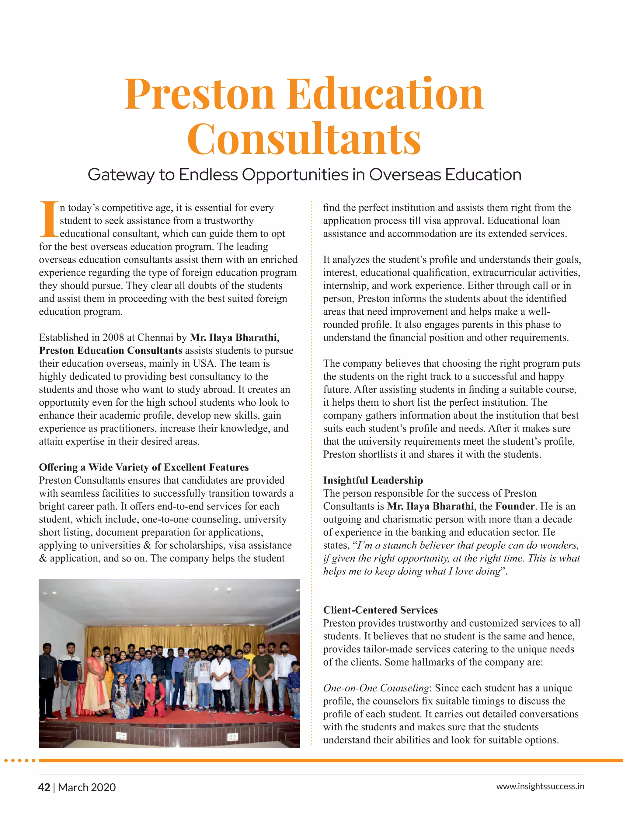 The 10 most recommended overseas education consultants | PDF