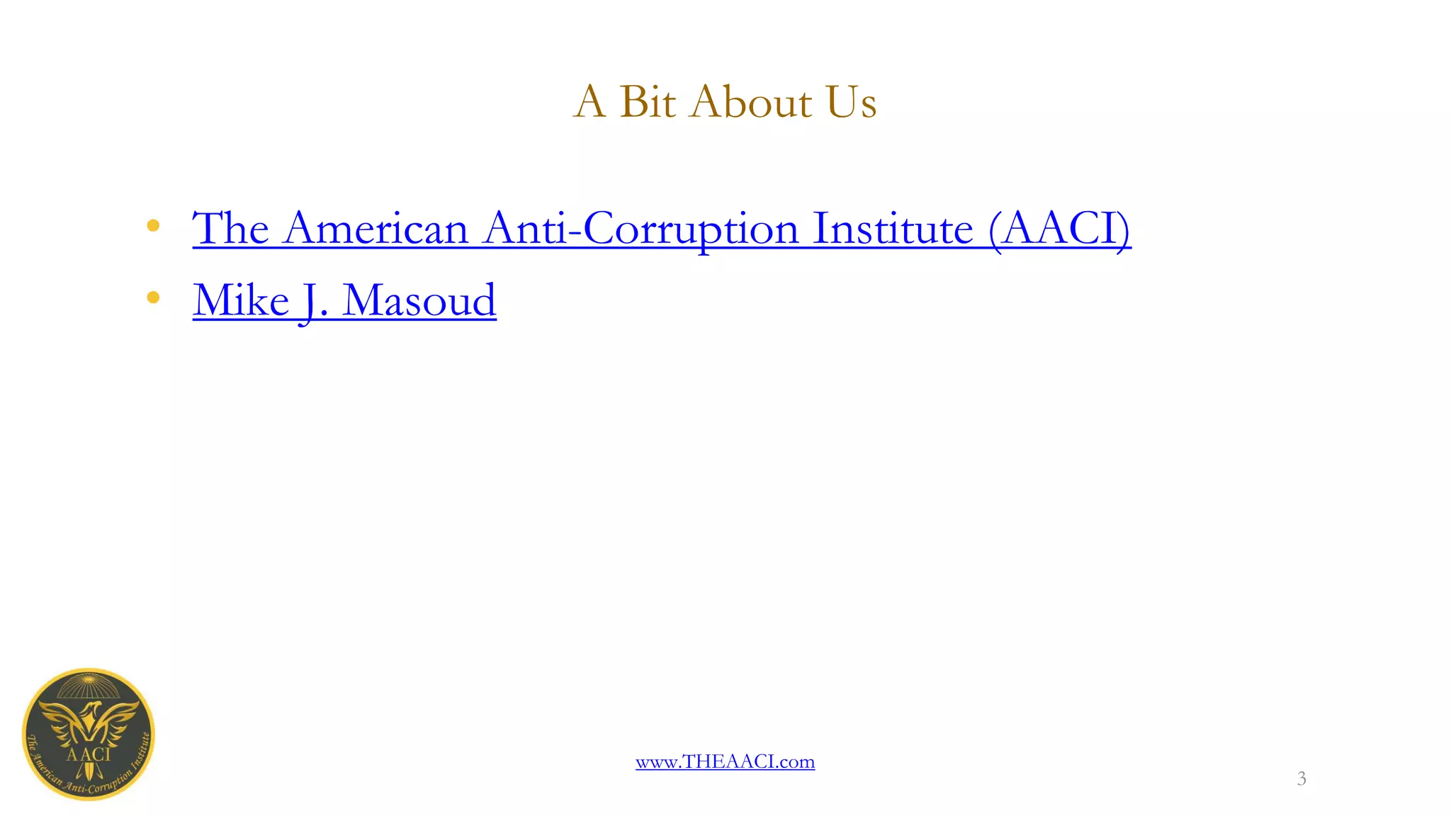 The Ten Principles of Fighting Corruption: Institutionalizing Integrity ...