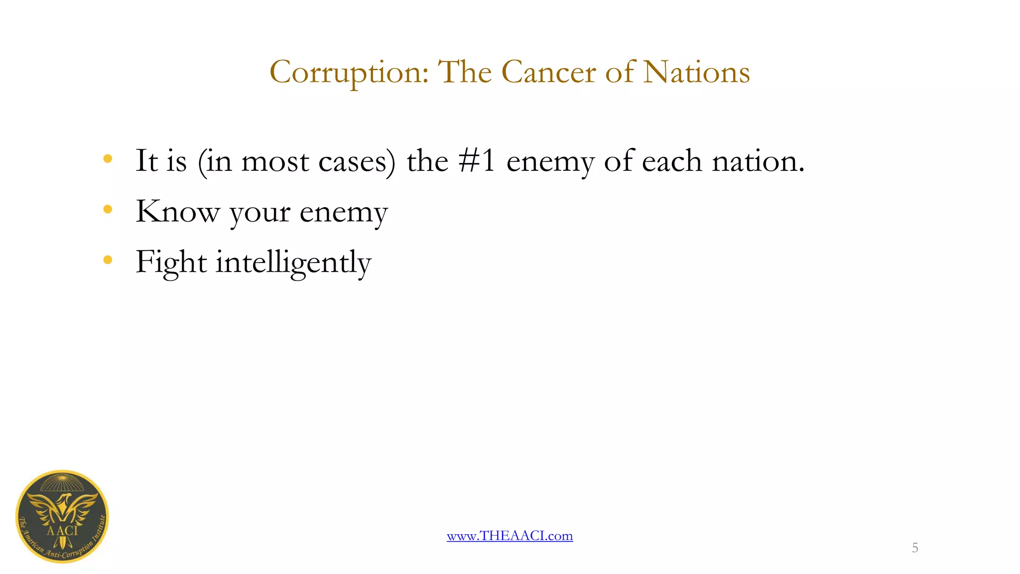 The Ten Principles of Fighting Corruption: Institutionalizing Integrity ...