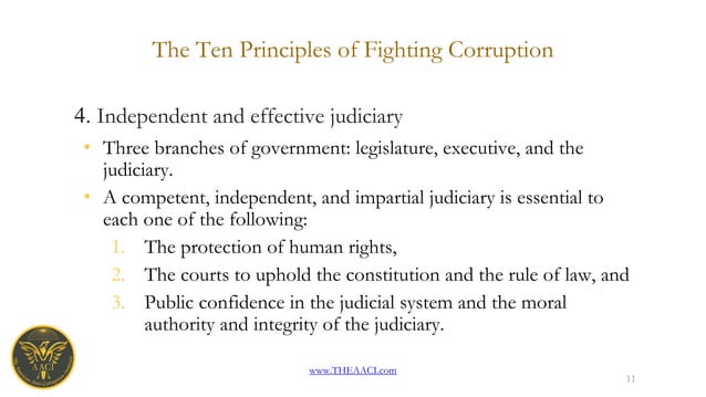 The Ten Principles of Fighting Corruption: Institutionalizing Integrity ...