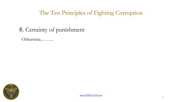 The Ten Principles of Fighting Corruption: Institutionalizing Integrity ...